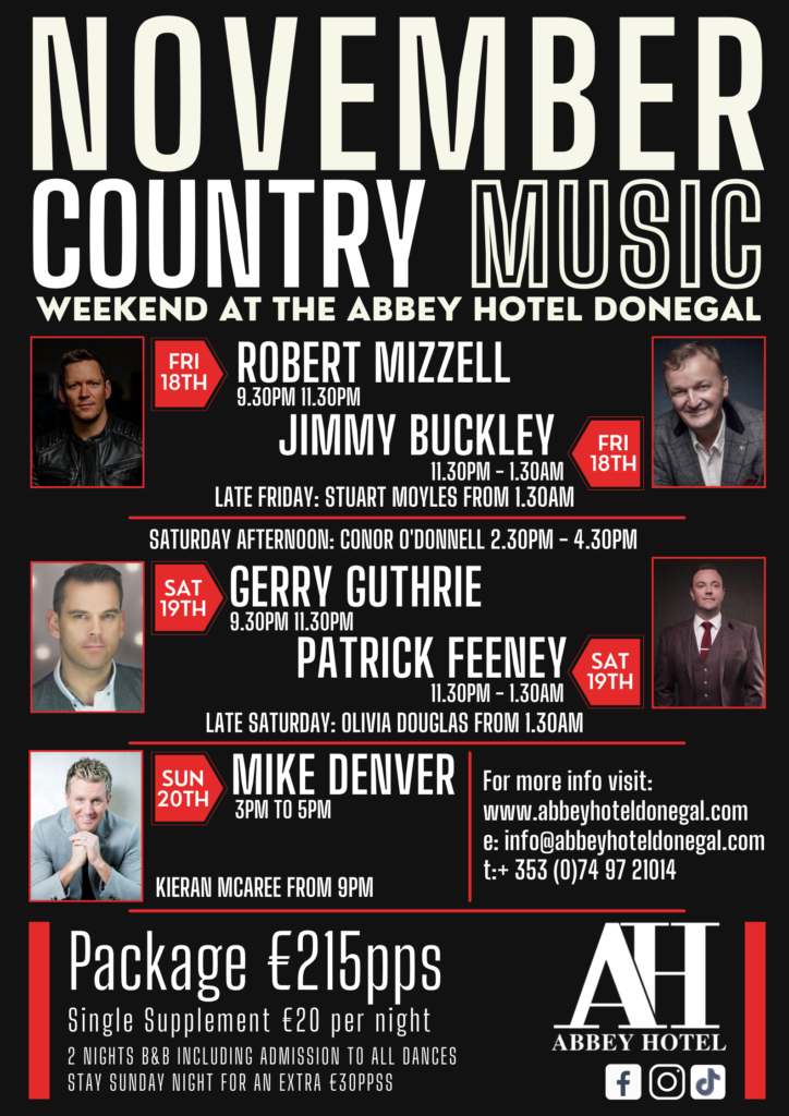 Country Music Weekends | Live Music Events In Donegal | Abbey Hotel