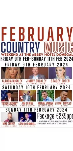 Country Music Weekends | Live Music Events In Donegal | Abbey Hotel